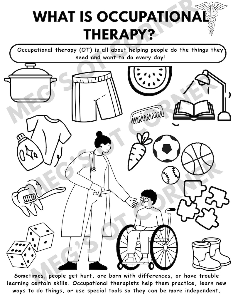 Occupational Therapy Coloring Pages - Etsy