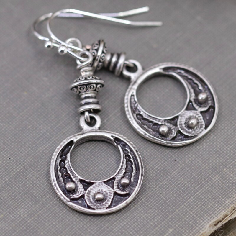 Silver Boho Earrings - Etsy