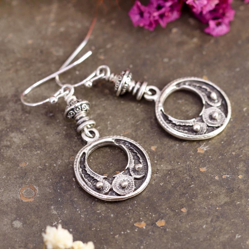 Silver Boho Earrings - Etsy