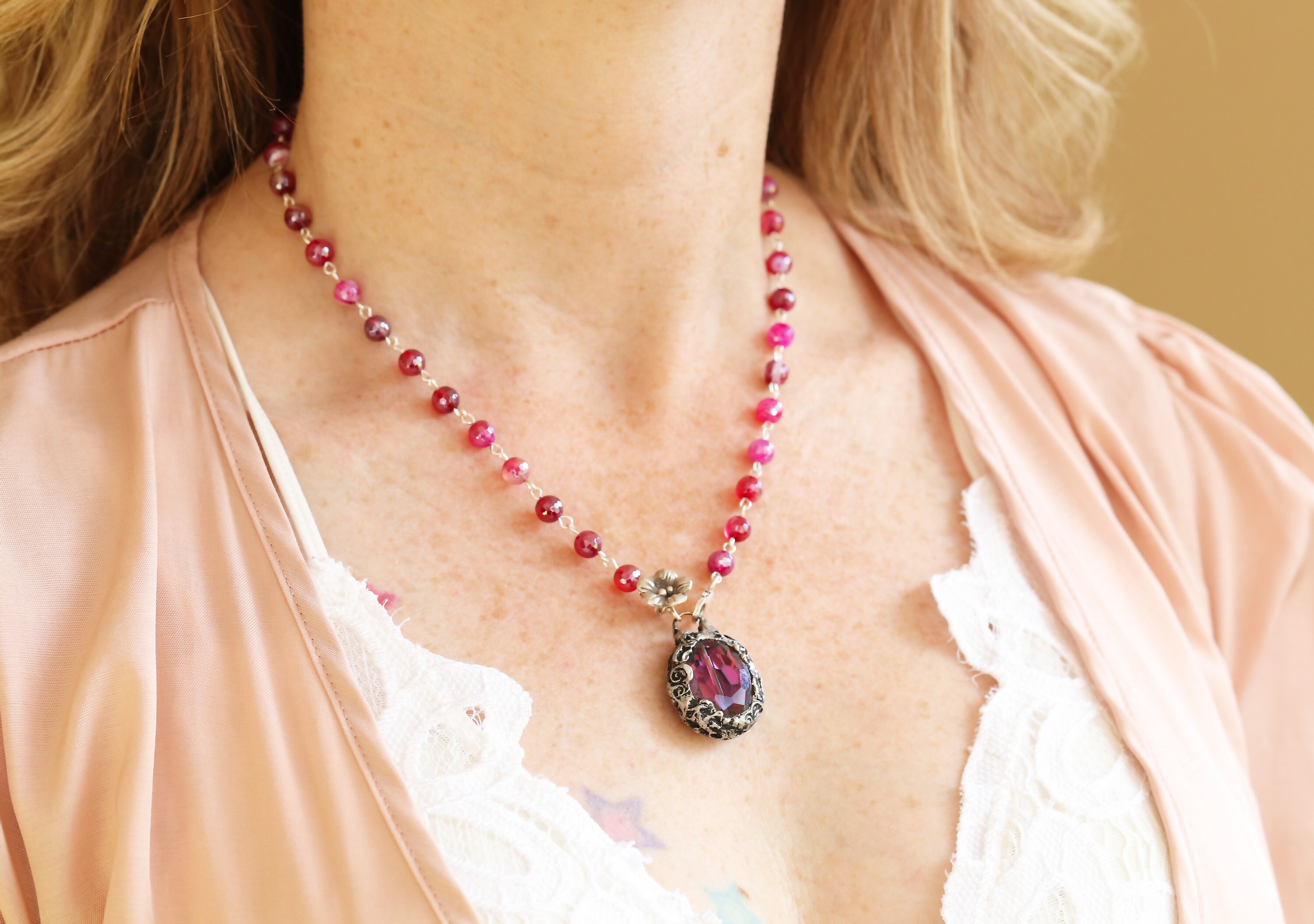 Victorian Gothic Crystal Fantasy Necklace Beaded Necklace | Etsy