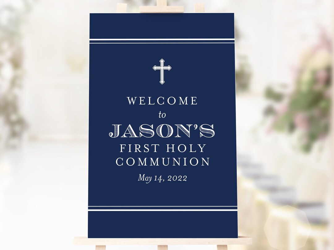 Communion Welcome Sign, Welcome Poster, First Holy Communion Sign ...