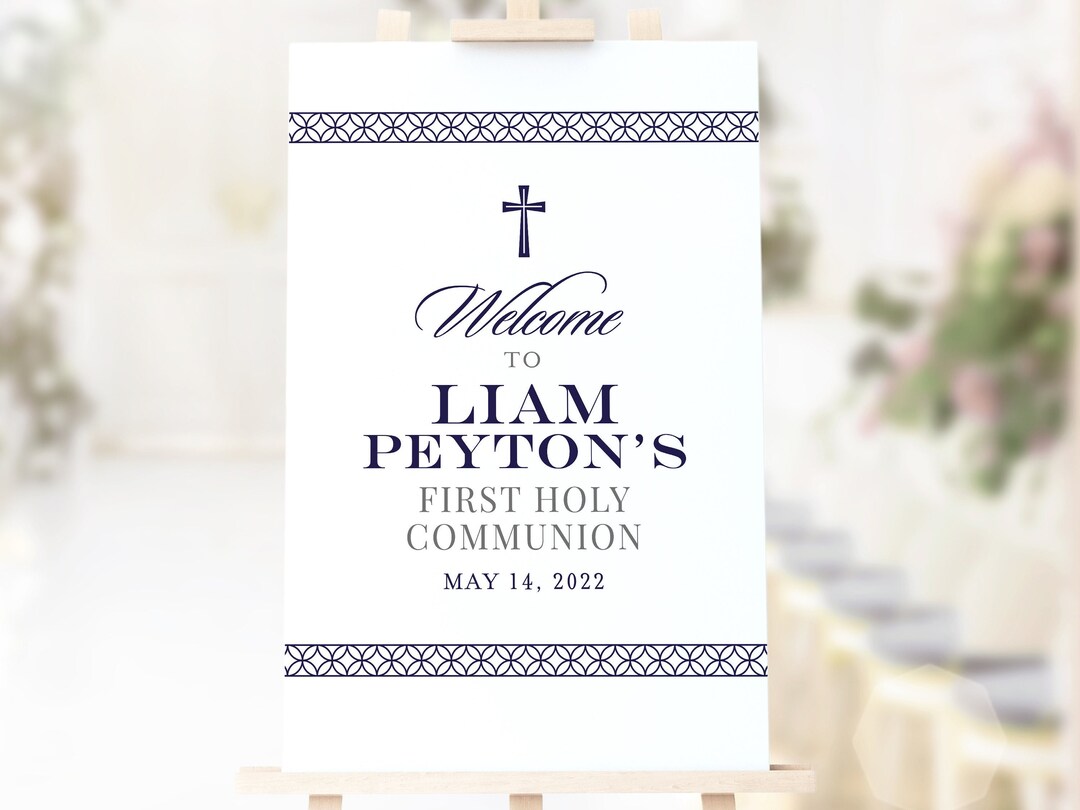First Holy Communion Sign, Communion Welcome Sign, Welcome Poster ...