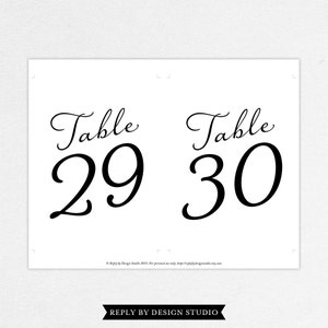 Table Numbers 1-30 (styled) - Instant Download, DIY, Printable, Print ...