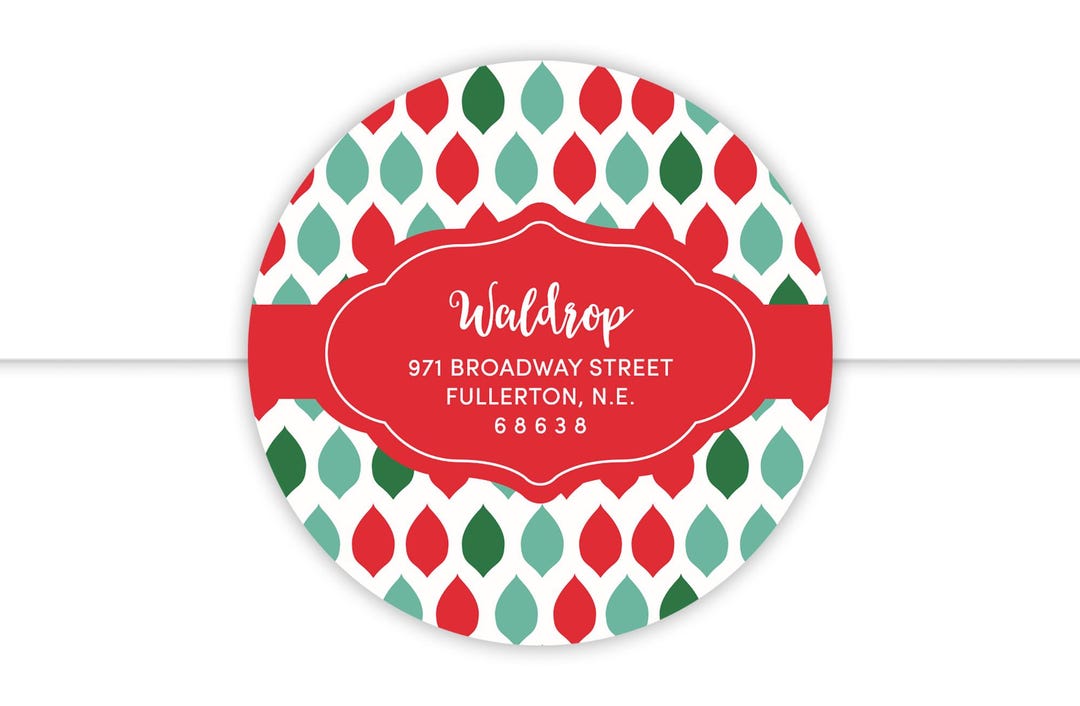 Holiday Return Address Label, Christmas Return Address Labels, Festive ...