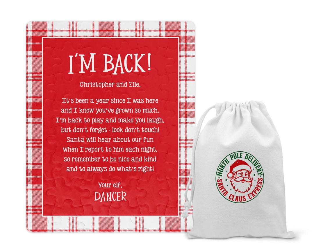 Elf Arrival Puzzle for Children, One Elf or Multiple Elves, Gender ...