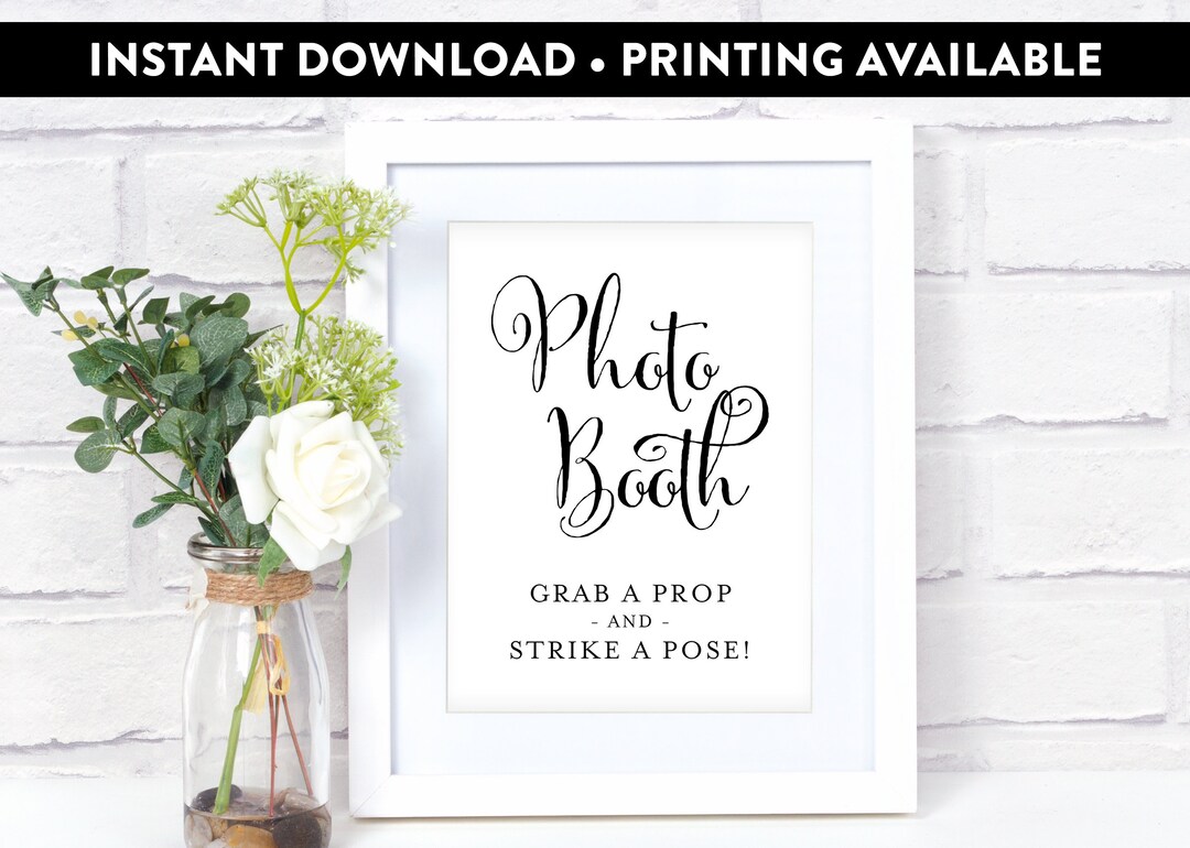 INSTANT DOWNLOAD Photo Booth Sign DIY, Printable - Etsy