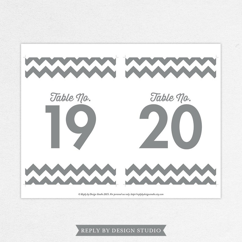 Table Numbers 1-30 chevron Instant Download DIY - Etsy