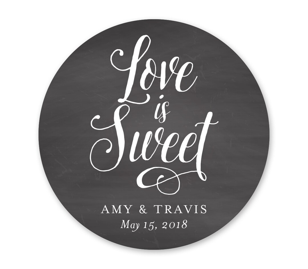 Love is Sweet Wedding Favor Labels, Love is Sweet Favor Tags, Love is ...