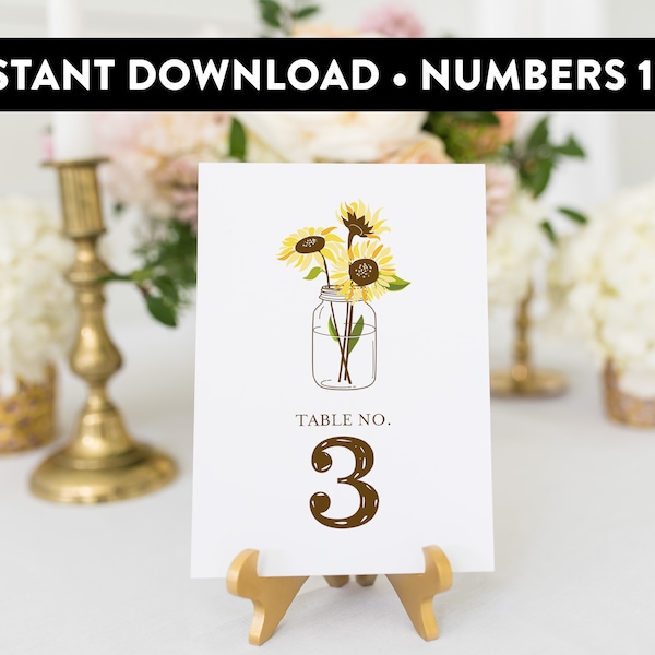 Sunflower Table Numbers - Etsy