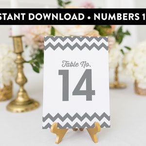 Table Numbers 1-30 (chevron) - Instant Download, DIY, Printable, Print ...