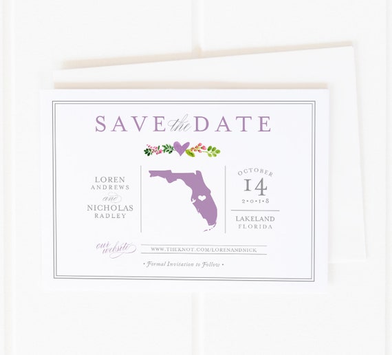 State Save the Dates Florida Save the Dates Destination | Etsy
