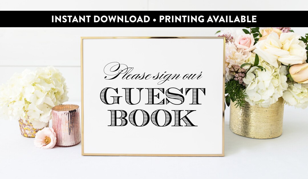 INSTANT DOWNLOAD Guest Book Sign - DIY, Printable - Etsy