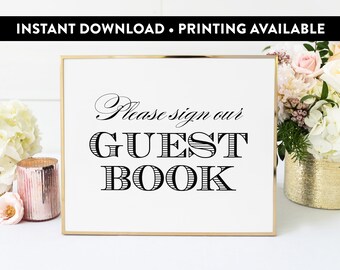 INSTANT DOWNLOAD Guest Book Sign DIY Printable | Etsy
