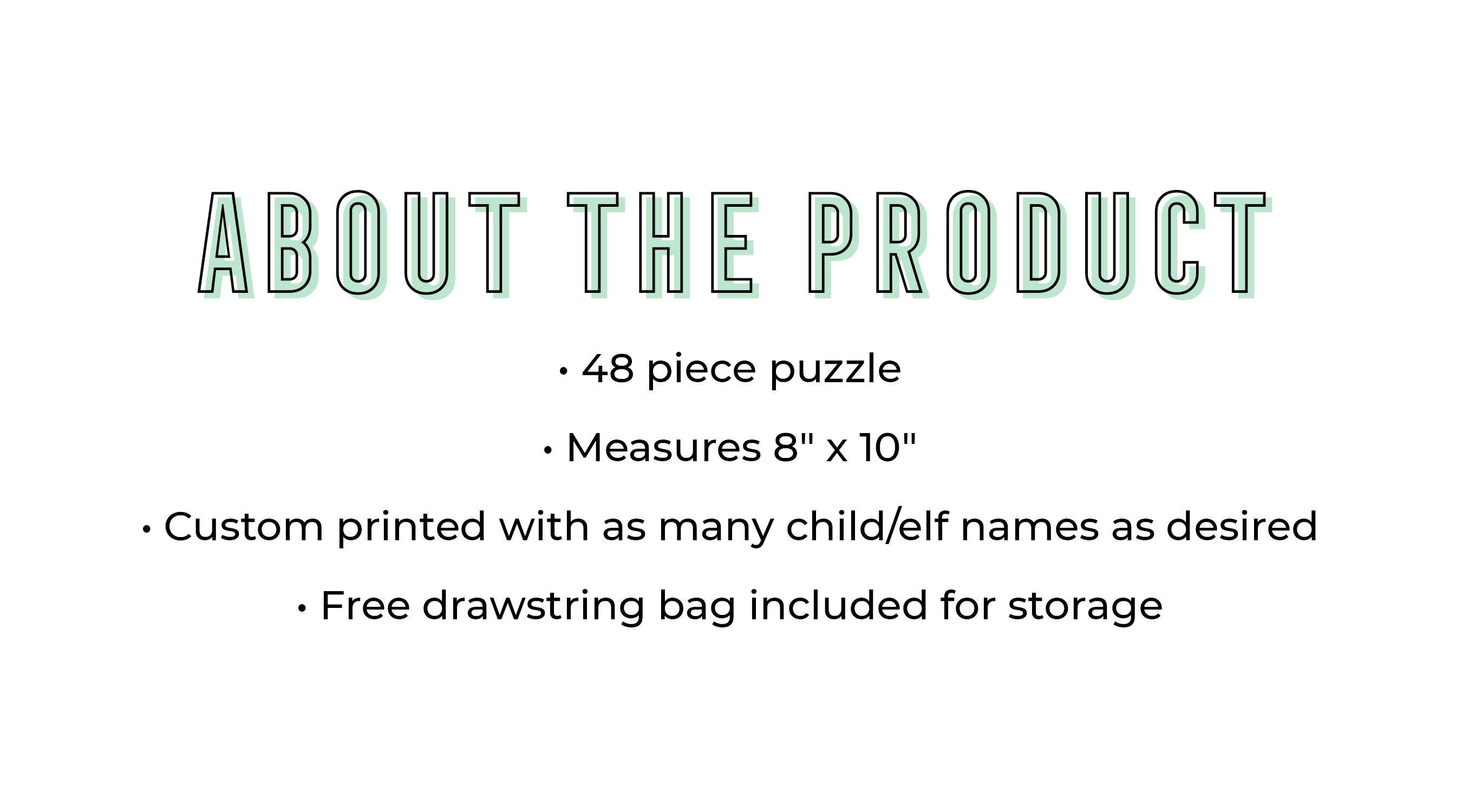 Elf Arrival Puzzle for Children, One Elf or Multiple Elves, Gender ...