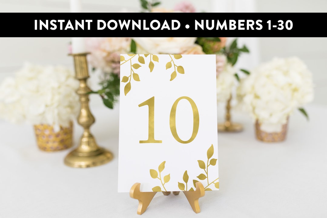 Table Numbers 1-30 (falling) - Instant Download, DIY, Printable, Print ...
