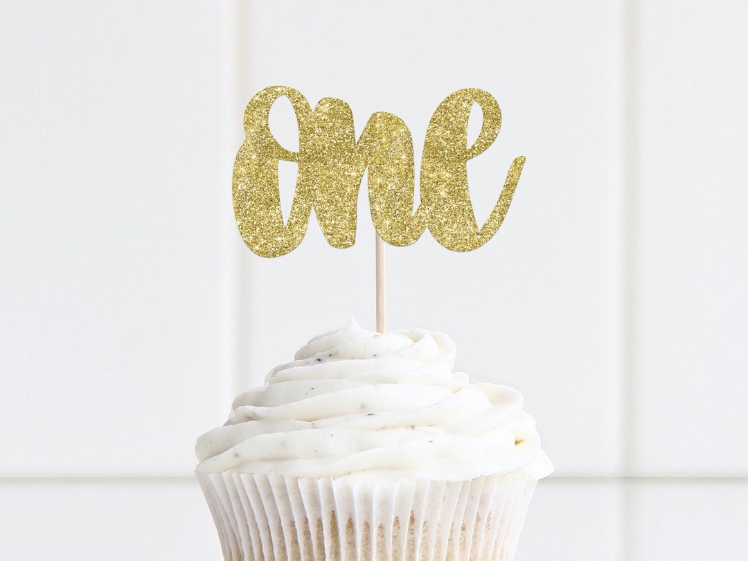 One Cupcake Toppers, First Birthday Party Decor, Any Theme ...