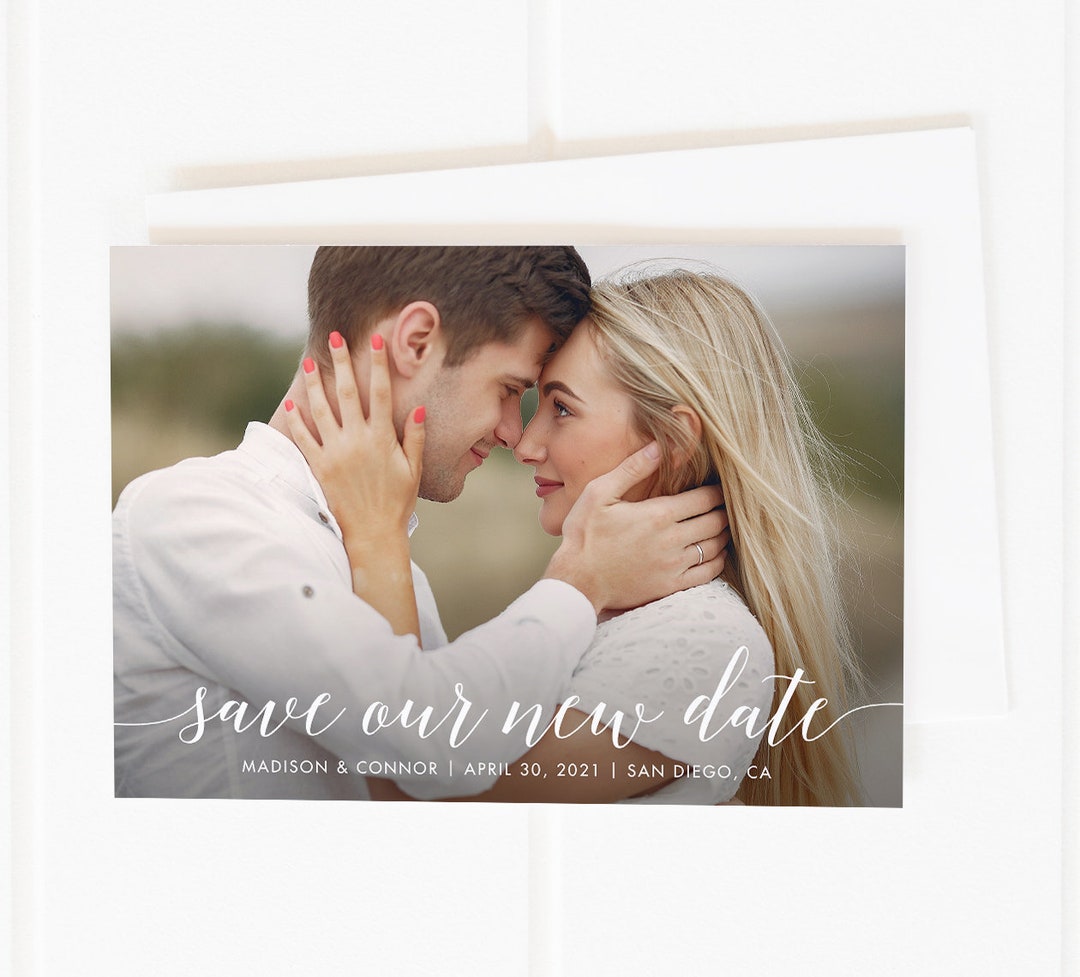Save Our New Date, Unsave the Date, Photo Save the New Date Card ...