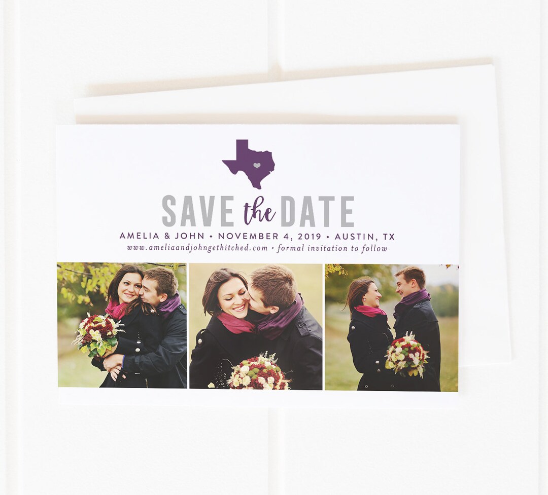 Texas Save the Dates, State Save the Date Cards, Destination Wedding ...
