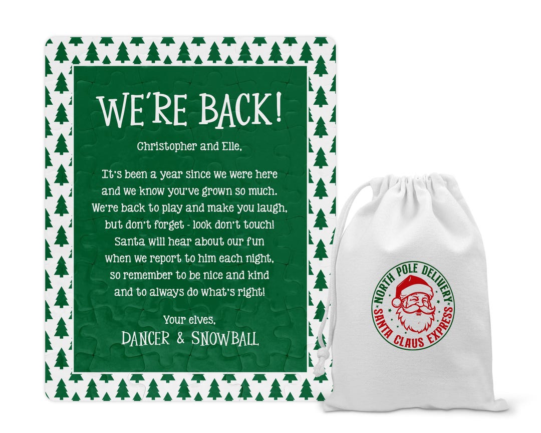 Elf Arrival Puzzle for Children, One Elf or Multiple Elves, Gender ...