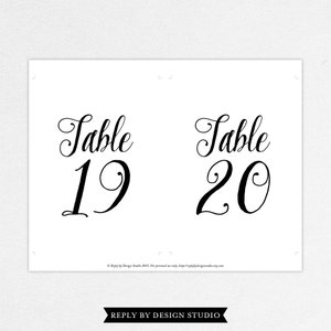 Table Numbers 1-30 - Instant Download, DIY, Printable, Print Yourself ...