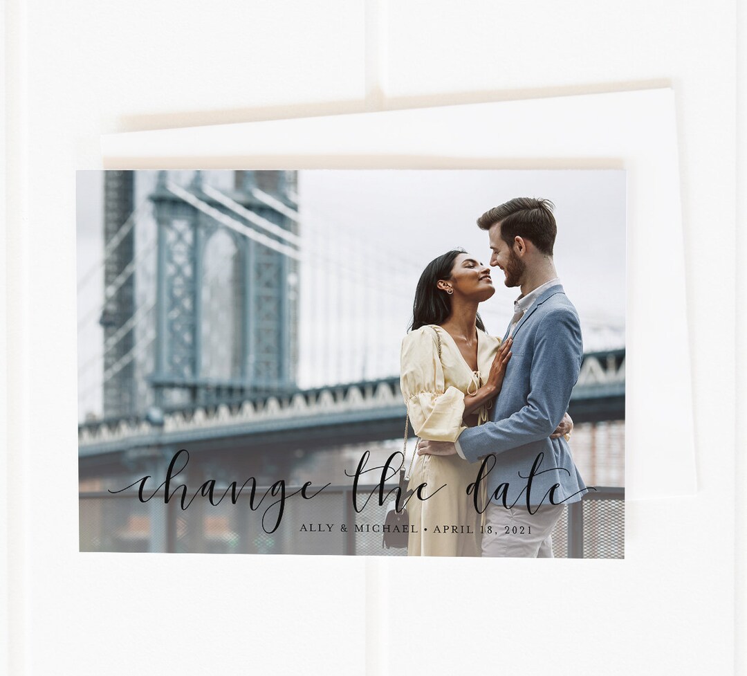 Photo Change the Date Card, Save the New Date, Unsave the Date, Wedding ...