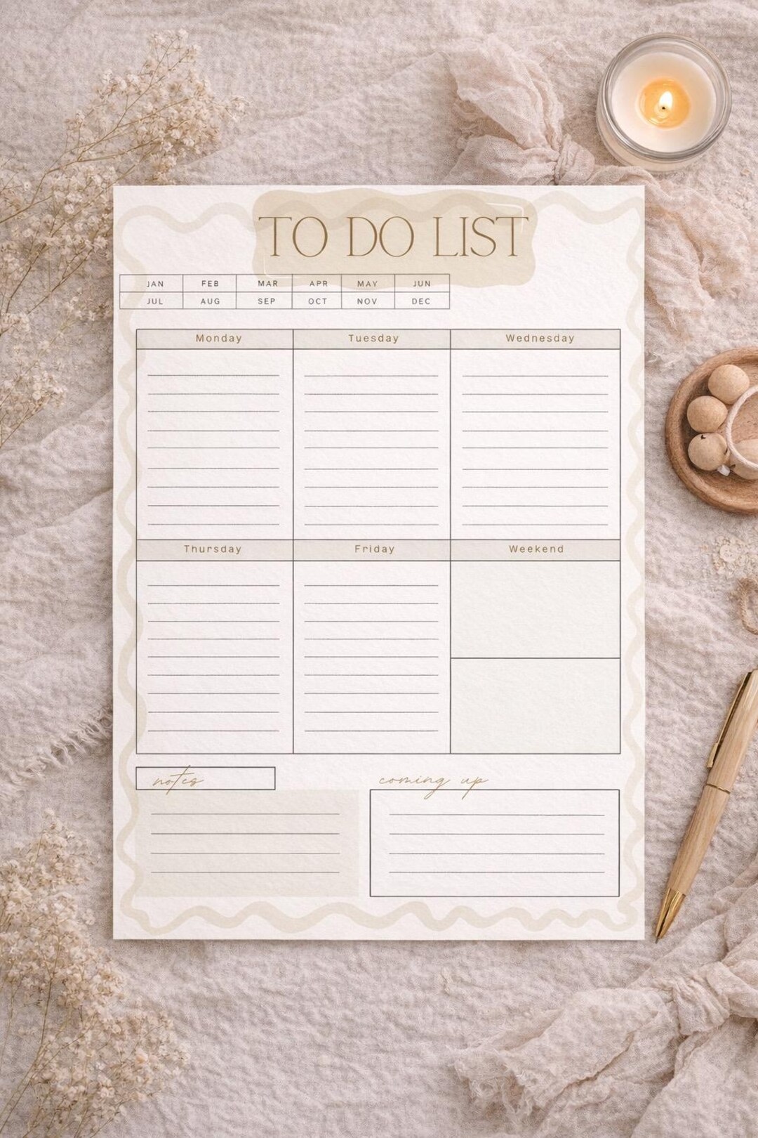 Digital Weekly To-do List Printable, Planner & Productivity Worksheet ...