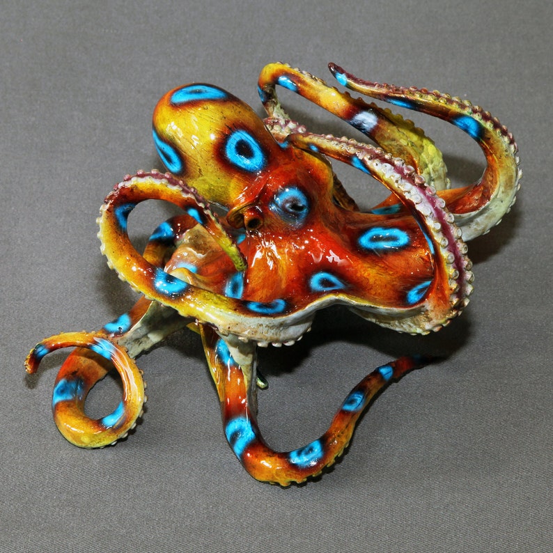 Bronze Octopus Figurine Statue "eli Octopus" Sculpture Aquatic Art ...