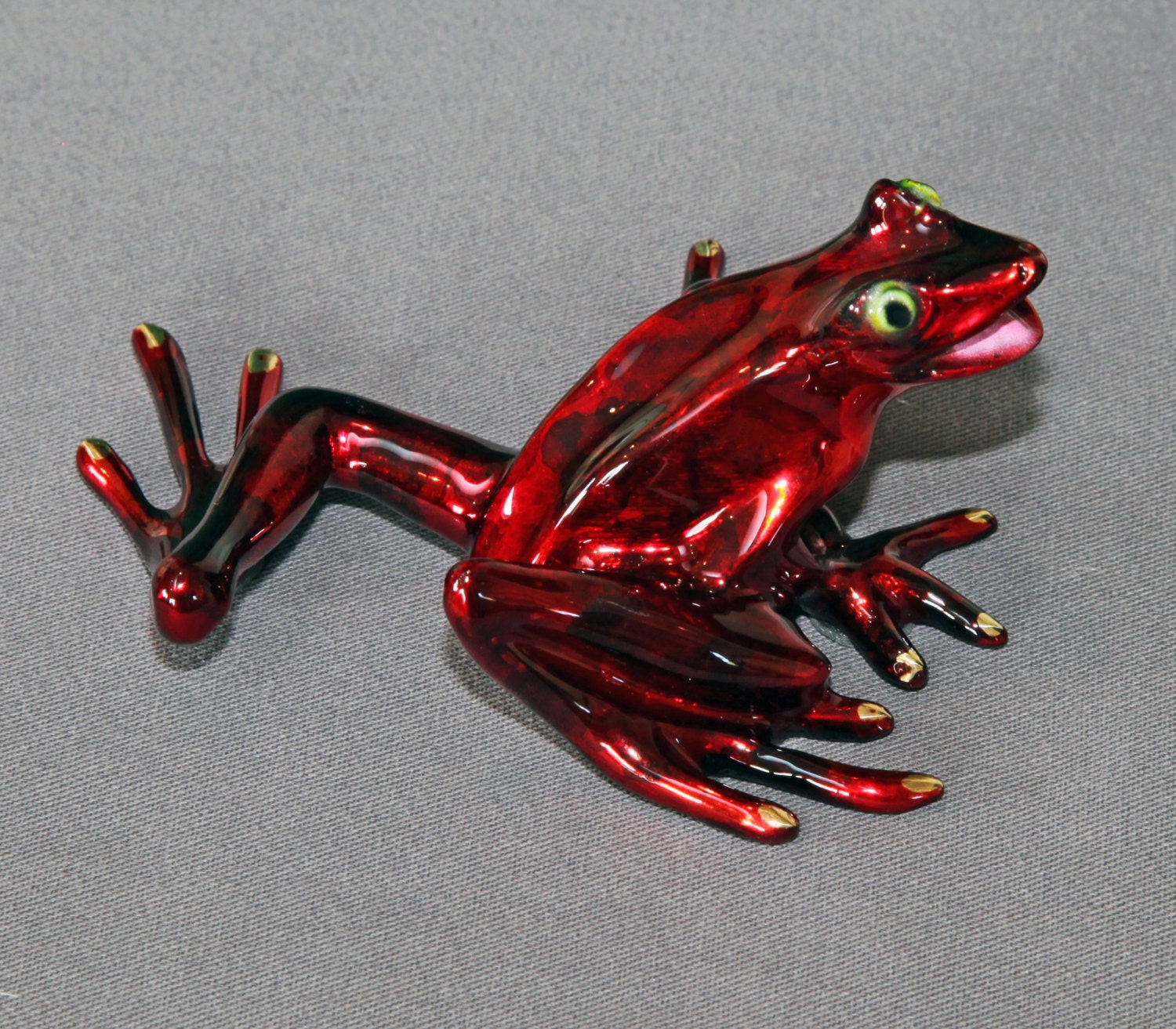 Bronze Frog Sculpture Amphibian Metal Art Figurine Statue / Limited ...