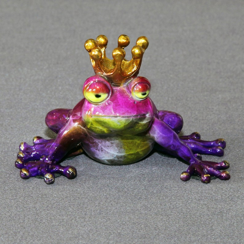 Bronze Frog frog Prince Sculpture Figurine Metal Amphibian Art ...