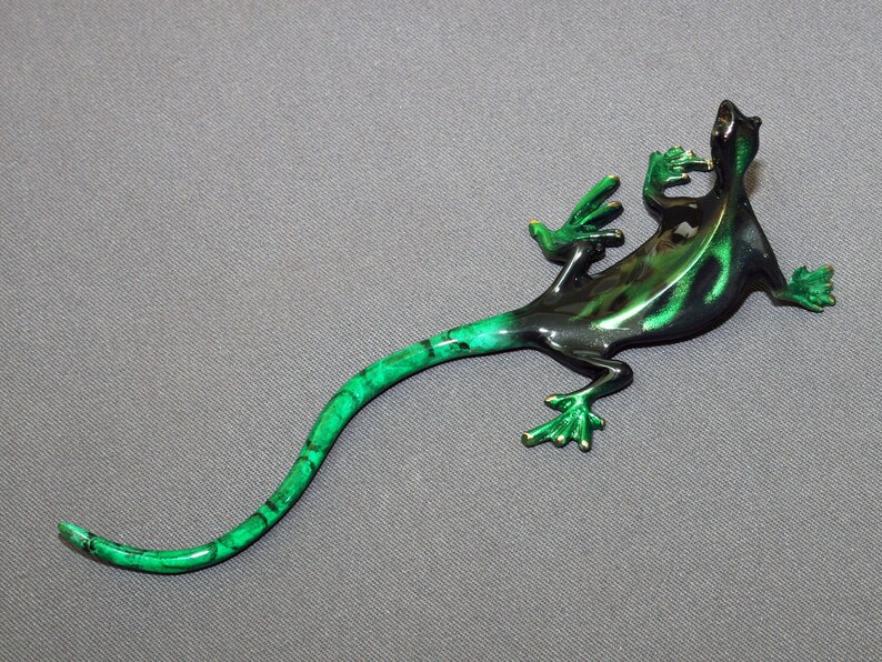 Bronze Lizard Gecko Figurine Statue wall Lizard Sculpture Art / Signed ...