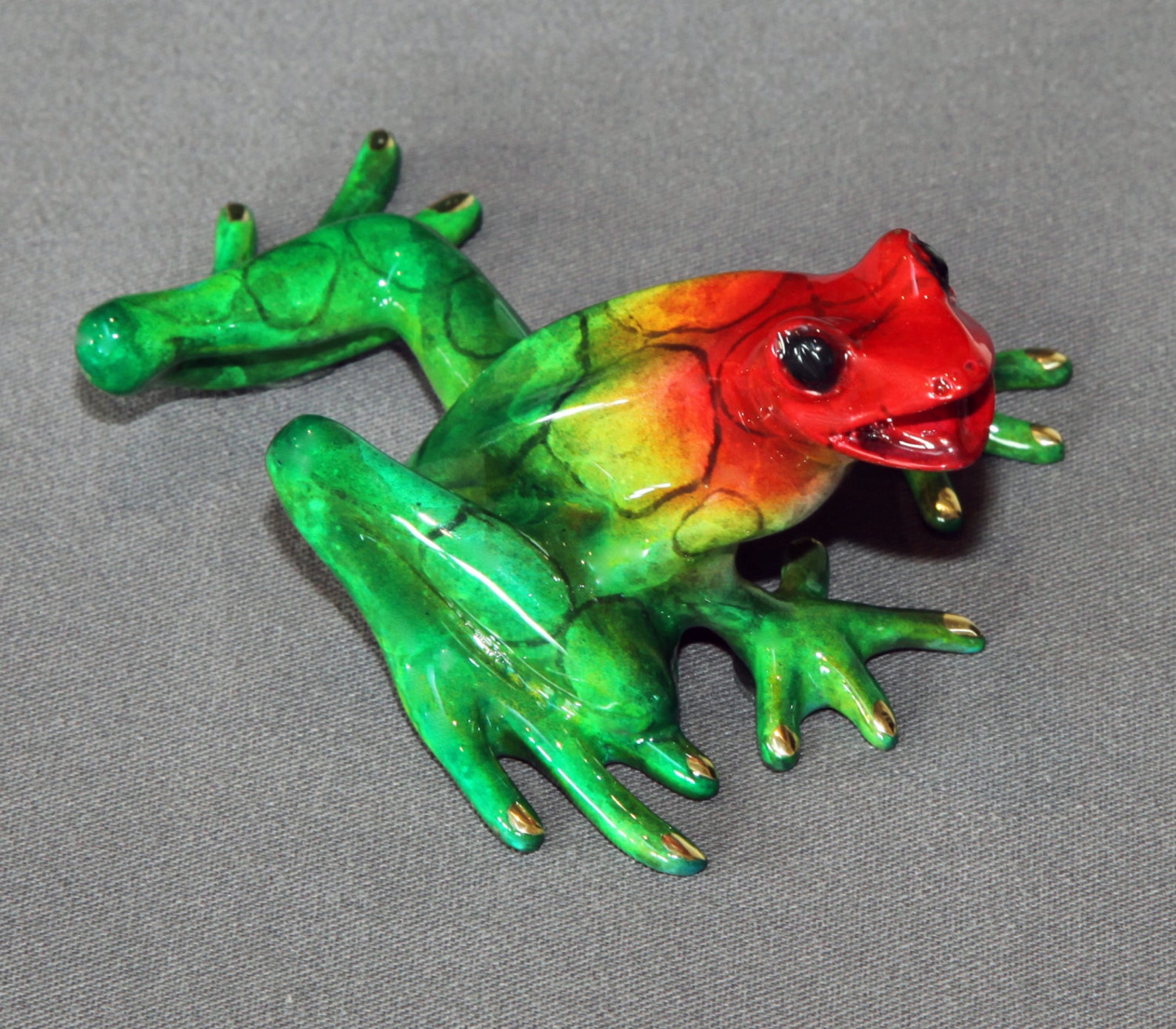 Bronze Frog Sculpture Amphibian Metal Art Figurine Statue / Limited ...