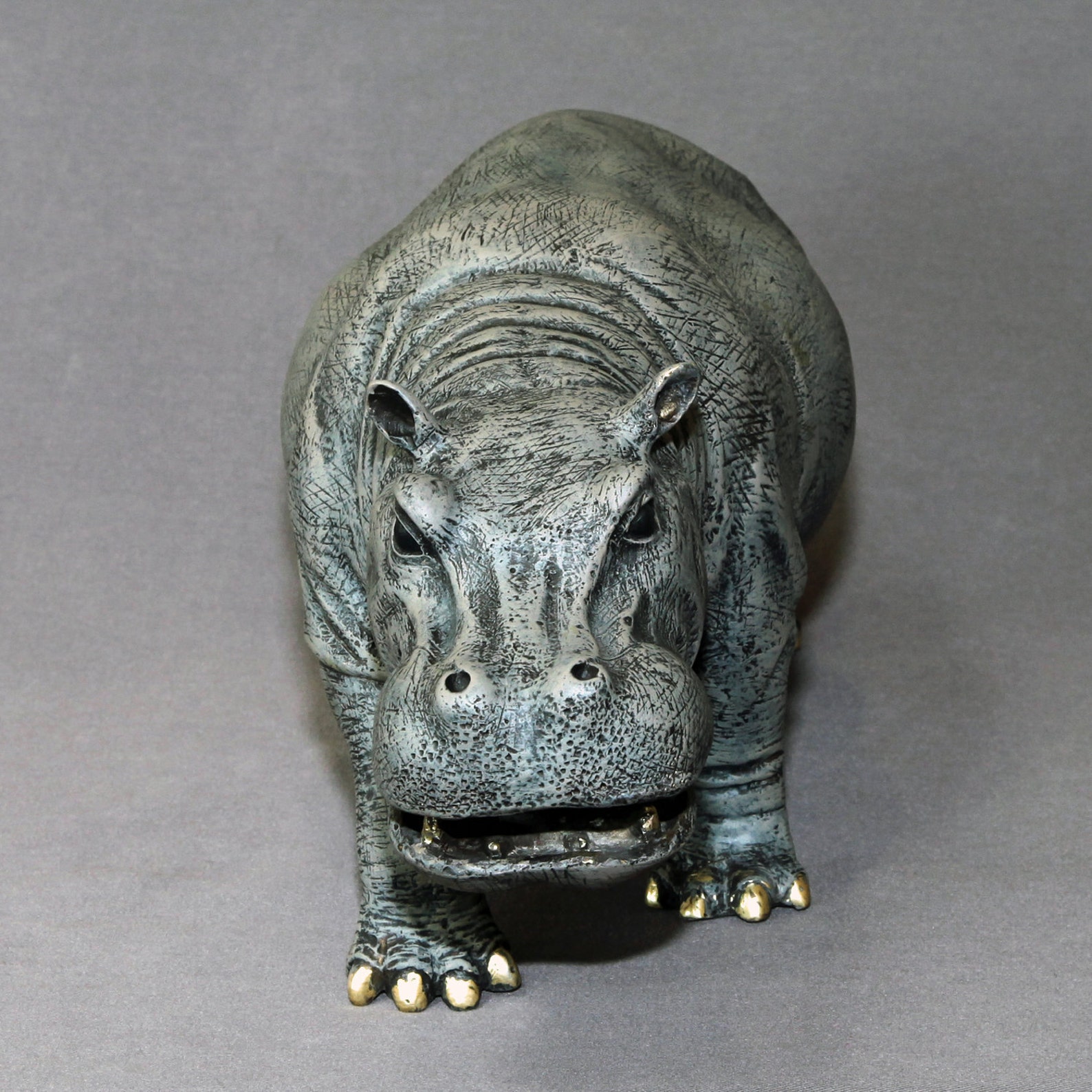 Bronze Hippopotamus Hippo Figurine Statue Sculpture Art / Limited ...