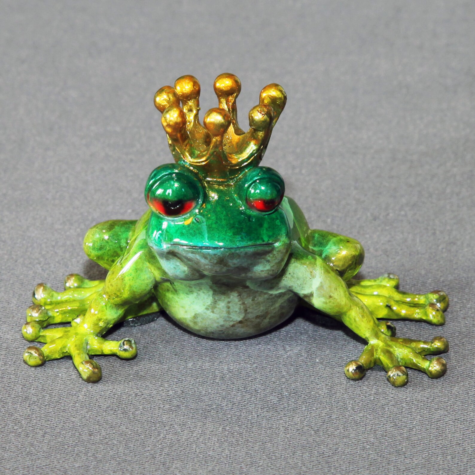 Bronze Frog frog Prince Sculpture Figurine Metal Amphibian Art ...