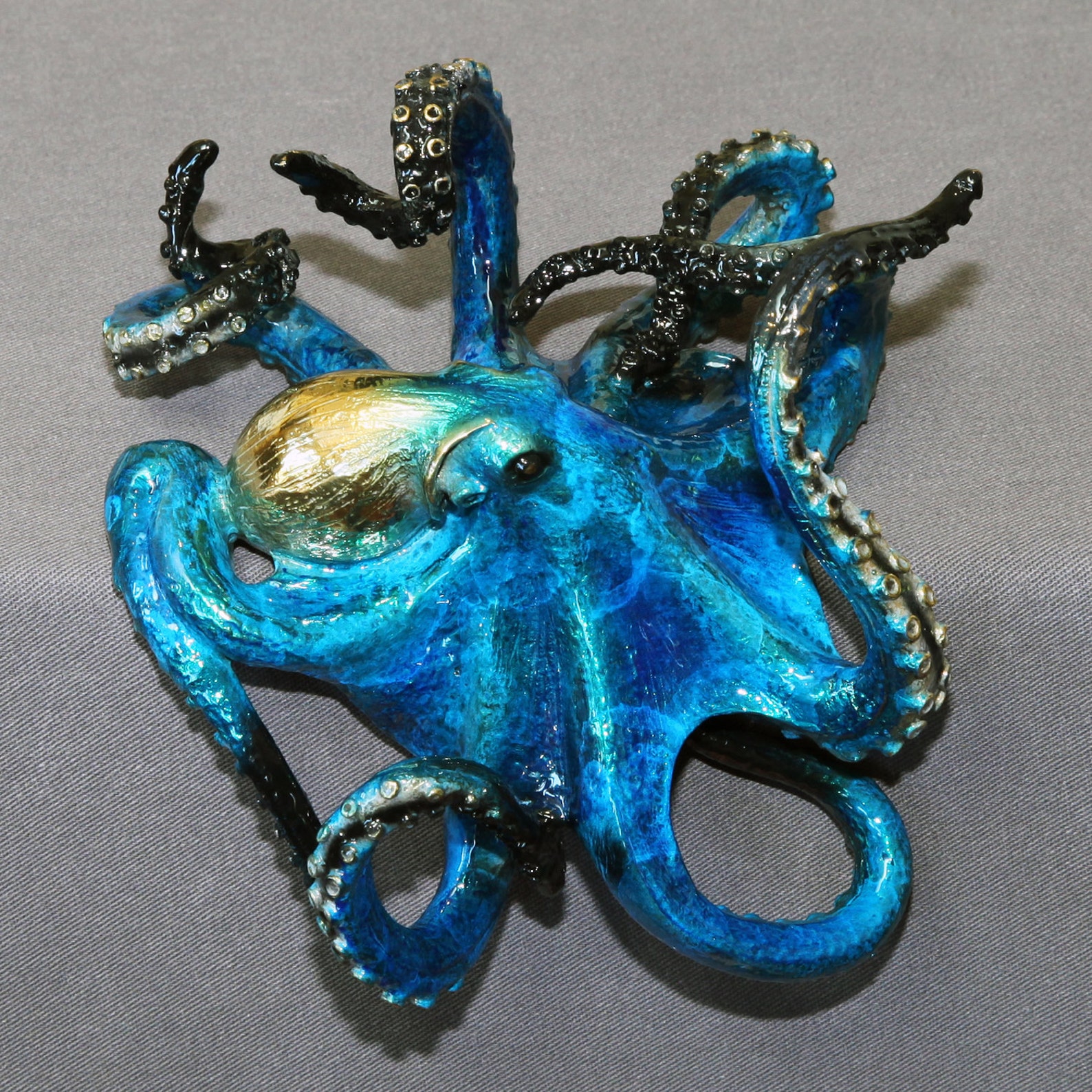 Bronze Octopus Figurine Statue "olympus" Sculpture Aquatic Art ...