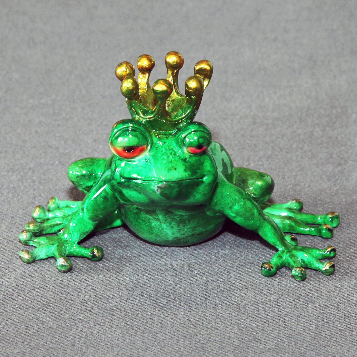 Bronze Frog frog Prince Sculpture Figurine Metal Amphibian Art ...