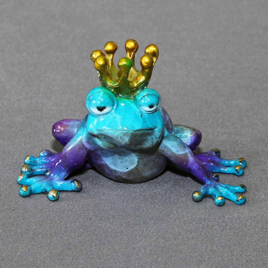 Bronze Frog frog Prince Sculpture Figurine Metal Amphibian Art ...