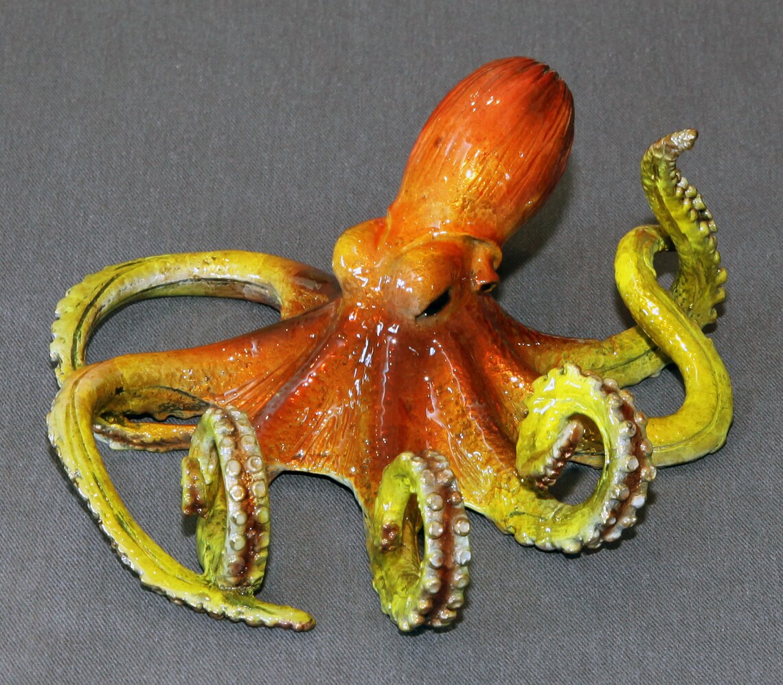Octopus Bronze "oscar Octopus" Figurine Statue Sculpture Aquatic Art ...