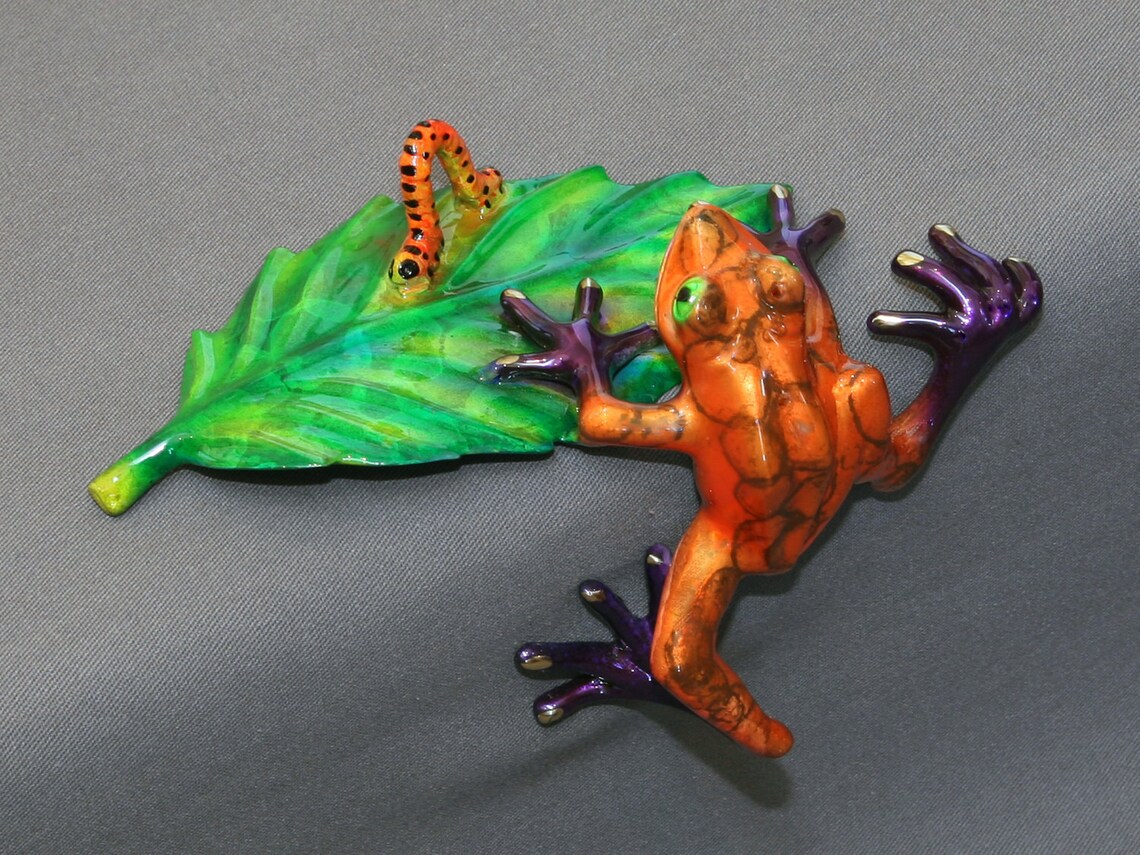 Frog Bronze "bon Appetit" Figurine Statue Sculpture Art / Limited ...