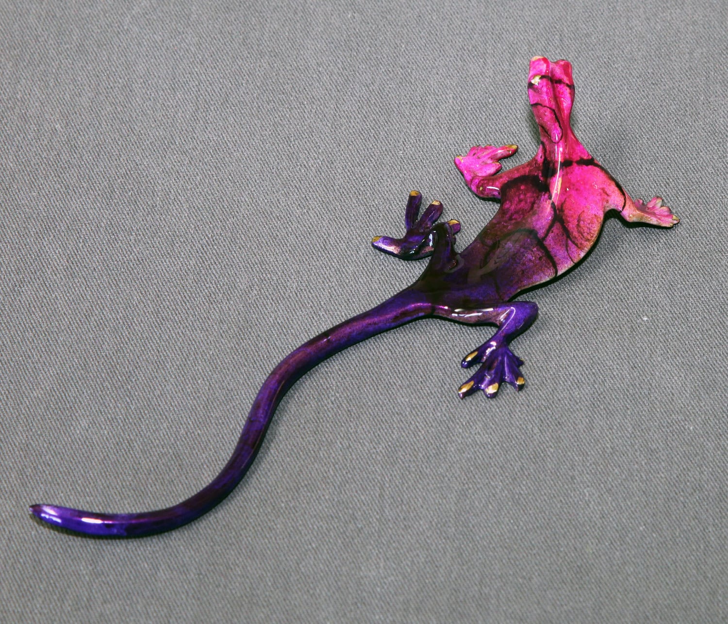 Bronze Lizard Gecko Figurine Statue wall Lizard Sculpture Art / Signed ...