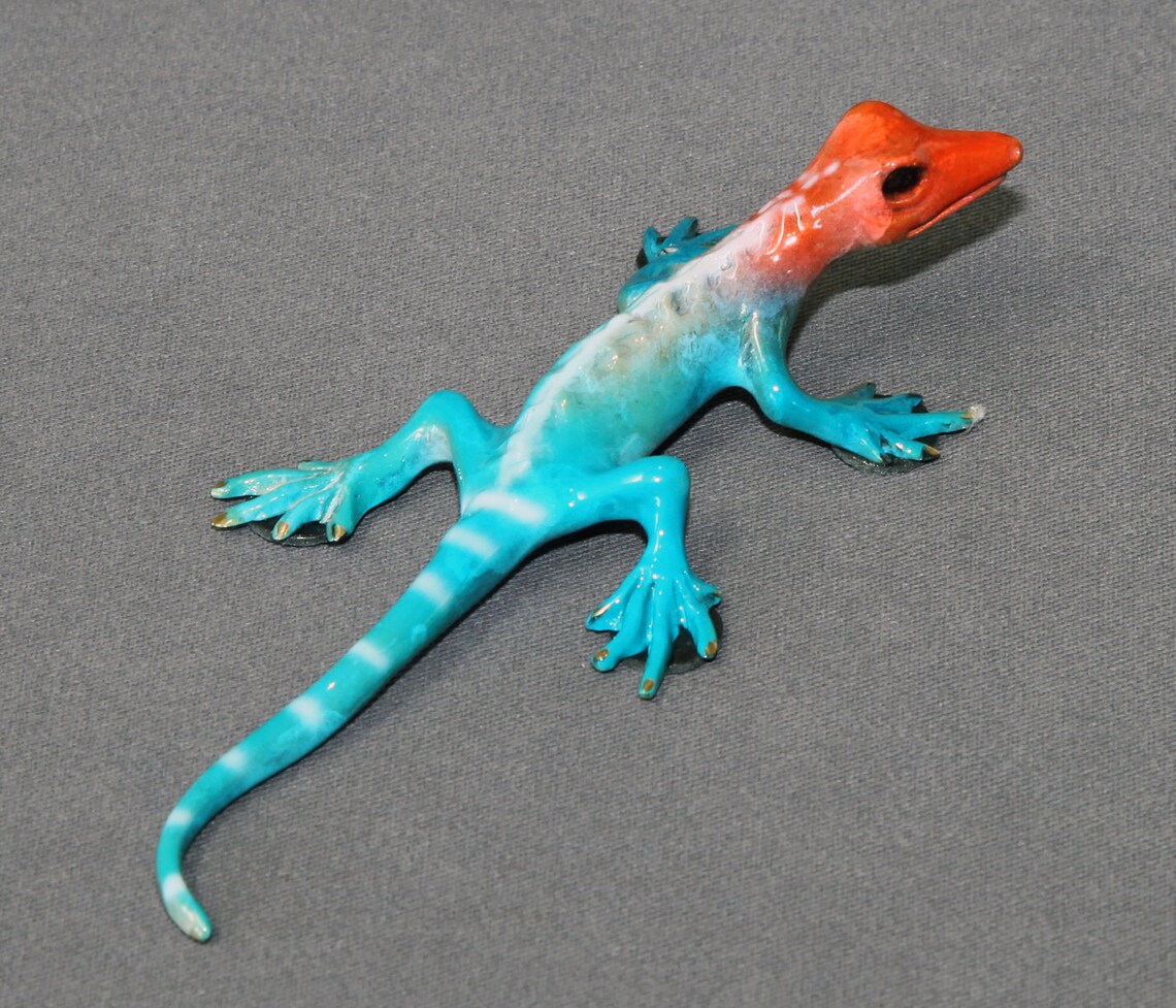 Lizard Bronze Reptile rango Gecko Figurine Statue - Etsy