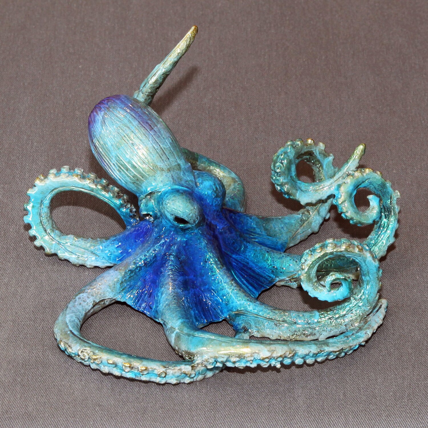 Octopus Bronze "oscar Octopus" Figurine Statue Sculpture Aquatic Art ...