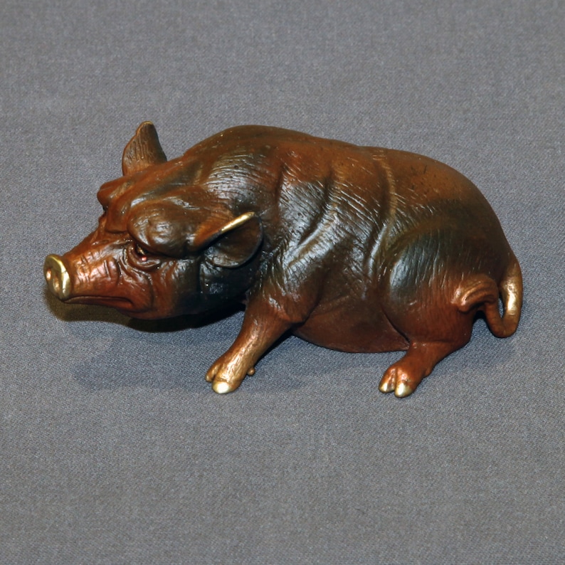 Bronze Pig Figurine Statue Sculpture Swine Art Limited Edition Signed ...
