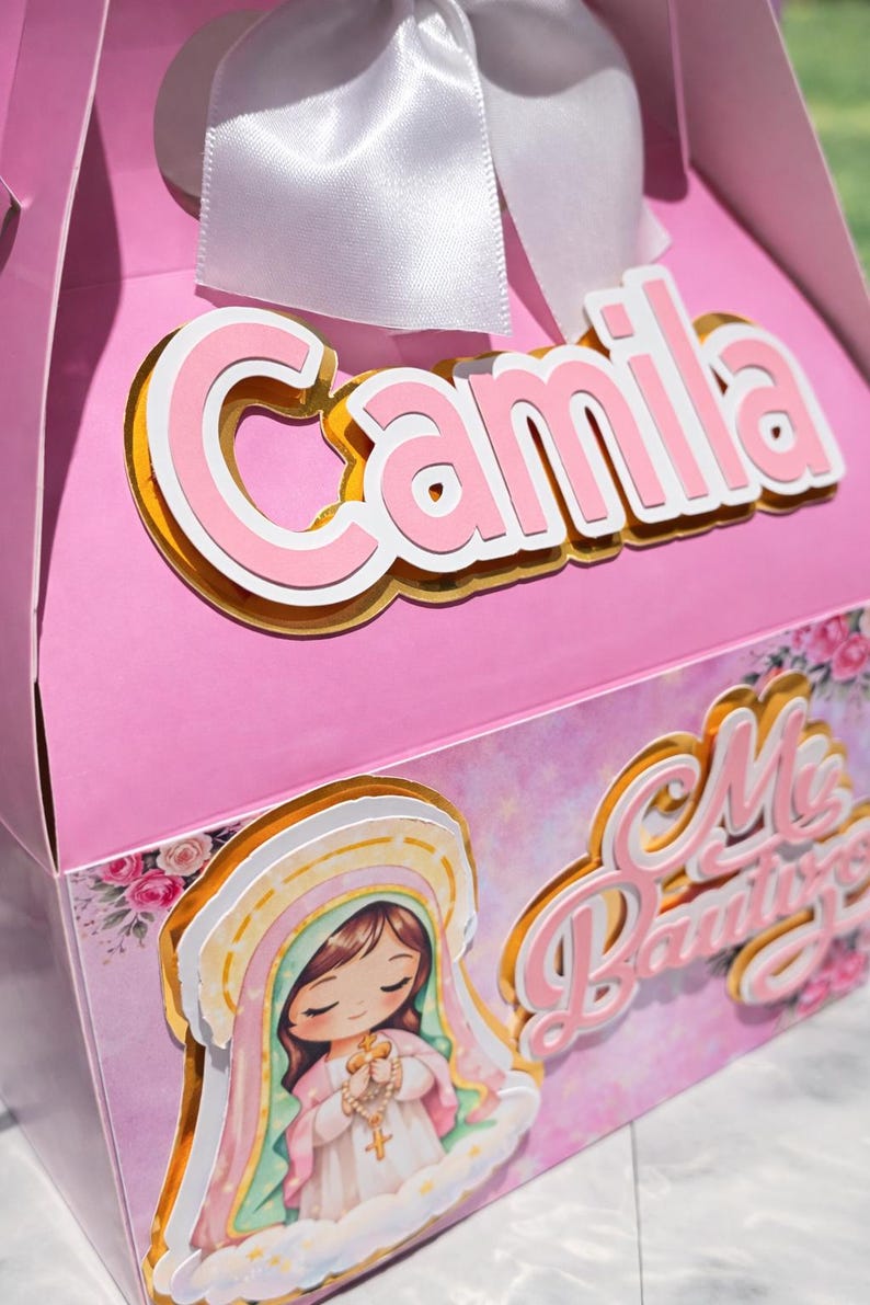 Baptism Favor Box Personalized, Girl Baptism Party Favor, Mi Bautizo ...