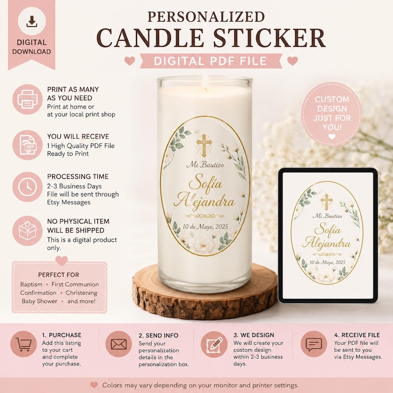 Candle Transfer Stickers - Etsy