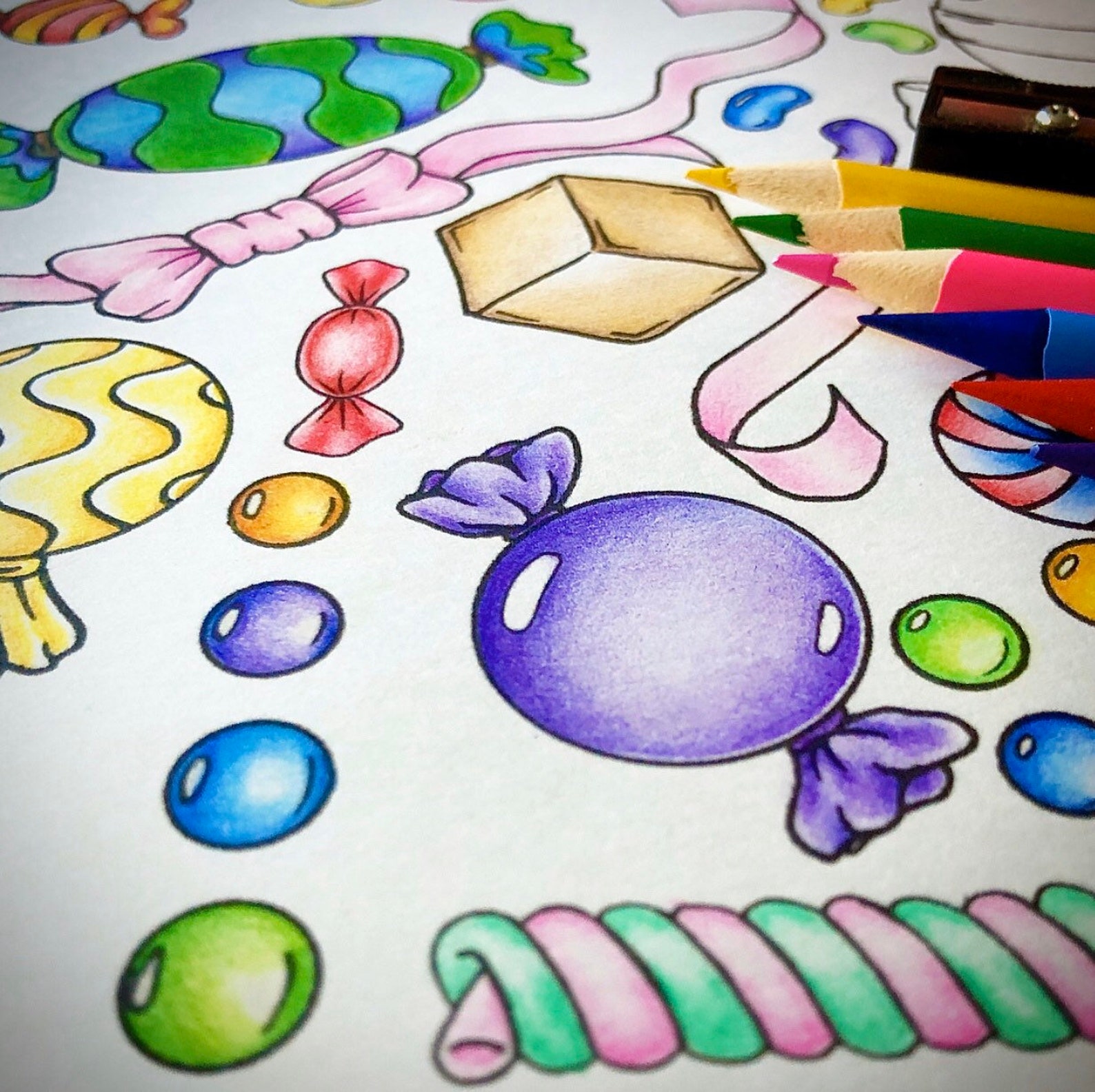 Color Page Kids Printable Coloring Sheet Childrens Sweet Tooth Adult ...