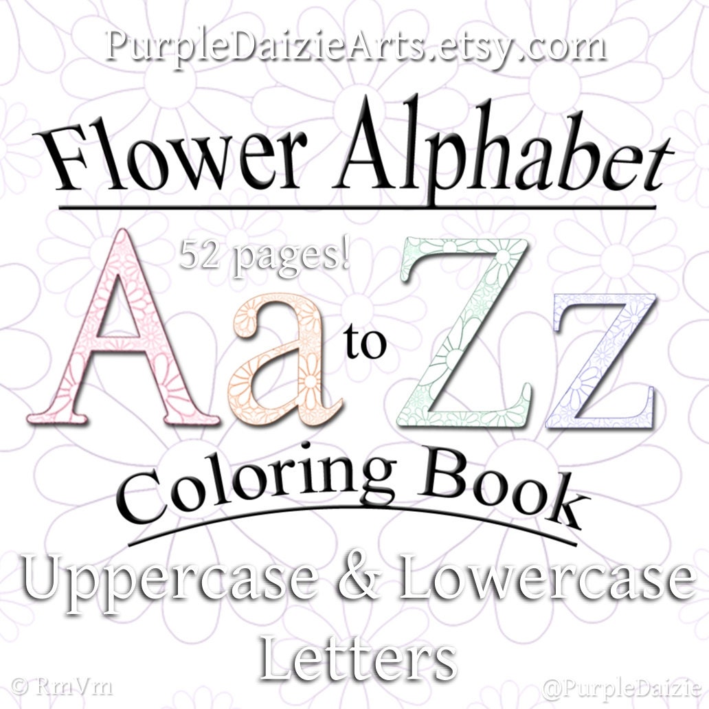 Alphabet Coloring Page Bundle - 52 Printable Letters - Kids Color Pages ...