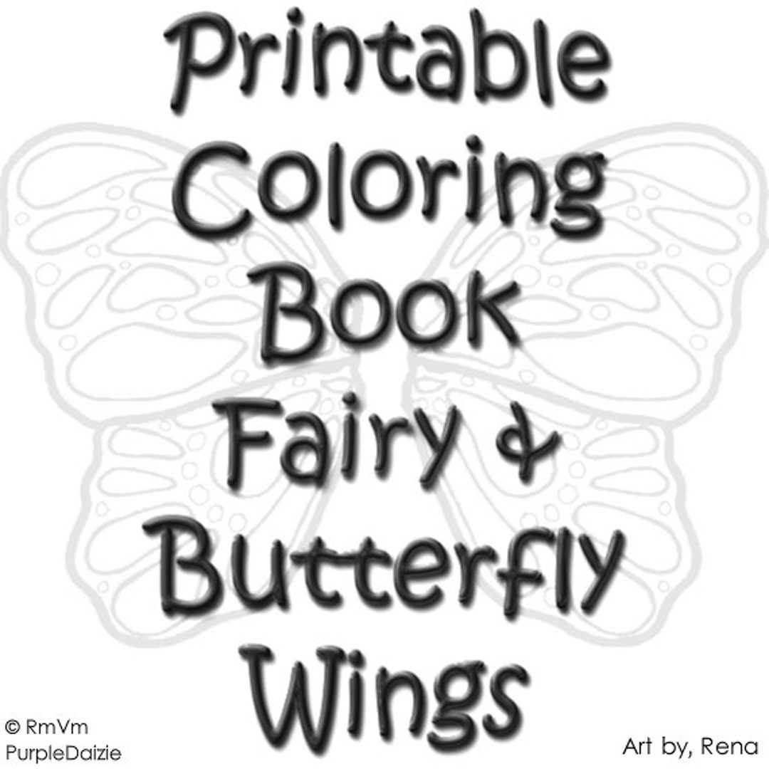 Butterfly Wings Coloring Book - Printable Color Pages Fairy Wing ...
