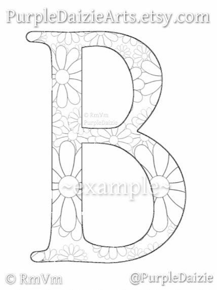 Uppercase Alphabet Coloring Page Bundle Flowers Design - 26 Color Pages ...