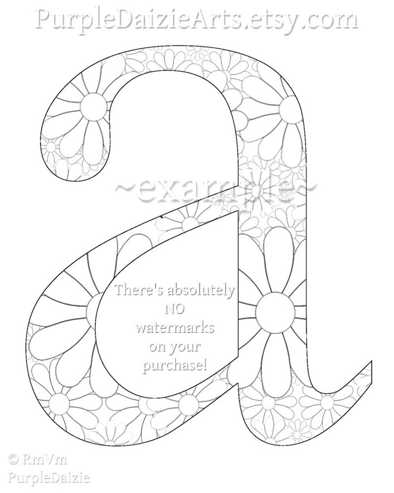 Lowercase Flower Alphabet Coloring Page Bundle - 26 Color Pages - Fun ...