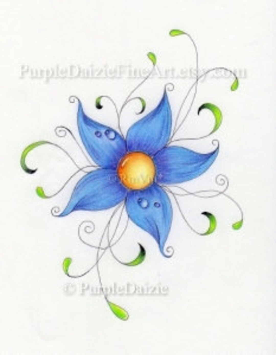 Printable Coloring Page - Swirly Flower - Tattoo Line Drawing - 300dpi ...